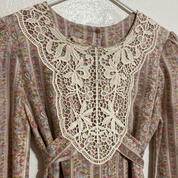 Vintage | Dresses | Ceci Girls Vintage Lace And Flannel Dress Laura ...